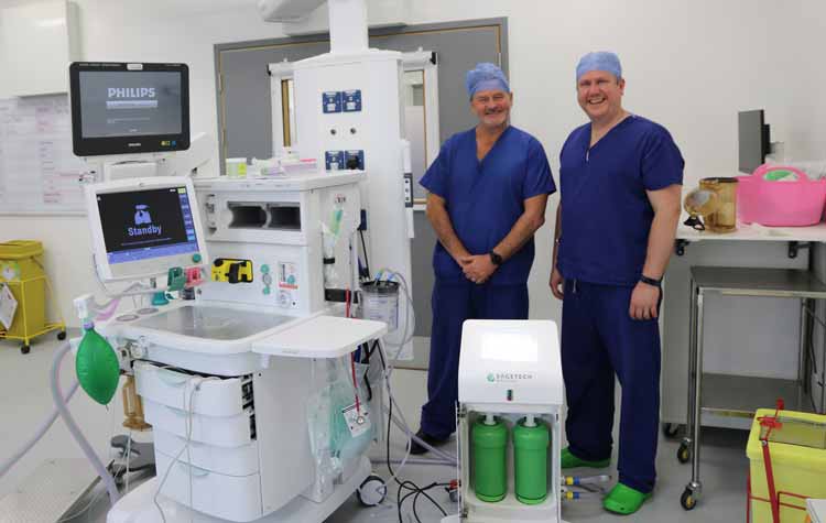 Anaesthetic gas recycling technology at Benenden Hospital
